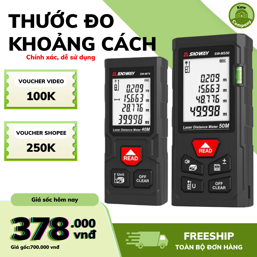 Thước Đo Khoảng Cách Bằng Tia Laser KAW-SND WAY Đo Lazer Đa Năng, Đo ...