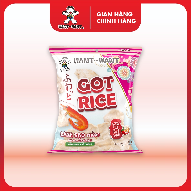 [Date Tháng 05/2026] Bánh Gạo Phồng Got Rice Want Want Vị Tôm Sốt Cay ...
