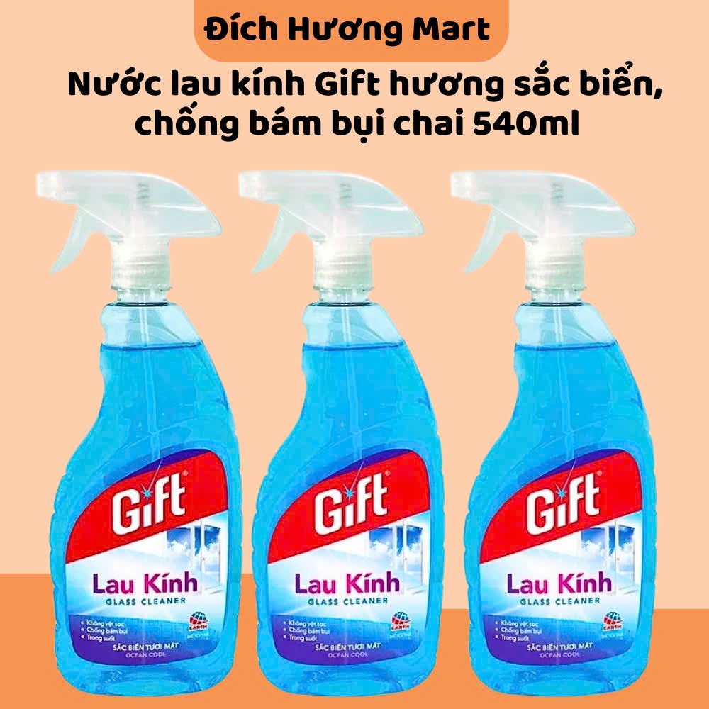 Nước lau kính GIFT sắc biển tươi mát không vệt sọc, chống bám bụi ...
