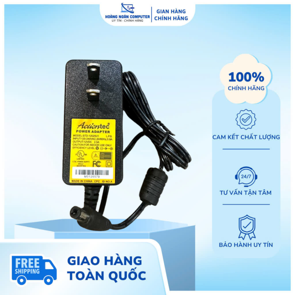 Nguồn Actiontec Power Adapter 12v-2.5a Tem Vàng, Thiết Kế Vỏ Nhựa ...