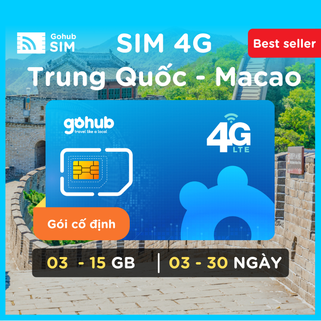 [GOHUB] SIM 4G du lịch Trung Quốc, Macao - Gói cố định (03 - 30 ngày ...