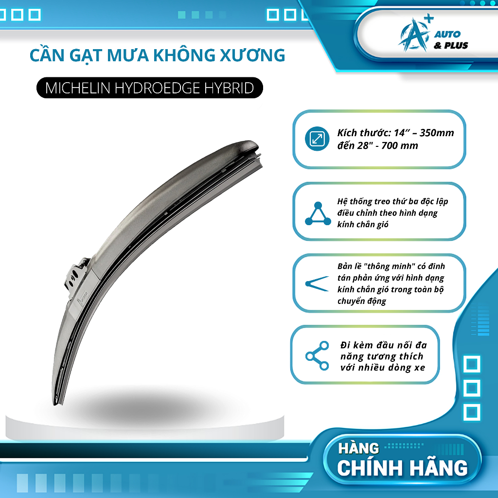 CẦN GẠT MƯA KHÔNG XƯƠNG MICHELIN HYDROEDGE HYBRID, CHÍNH HÃNG MICHELIN ...