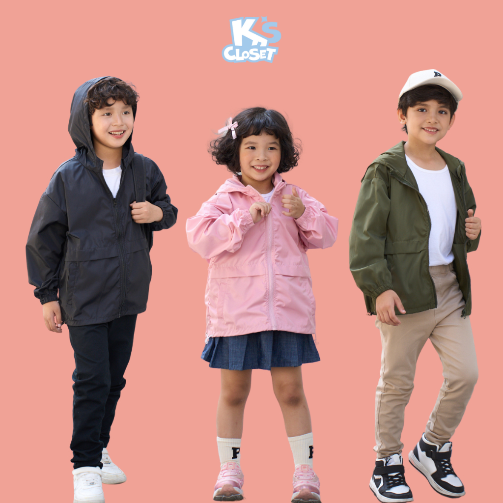 Áo Gió Kiểu Dáng Năng Động, Thể Thao, Có Mũ K'S CLOSET Cho Trẻ Em 10-52kg (2-14 tuổi) KT36TWF ...