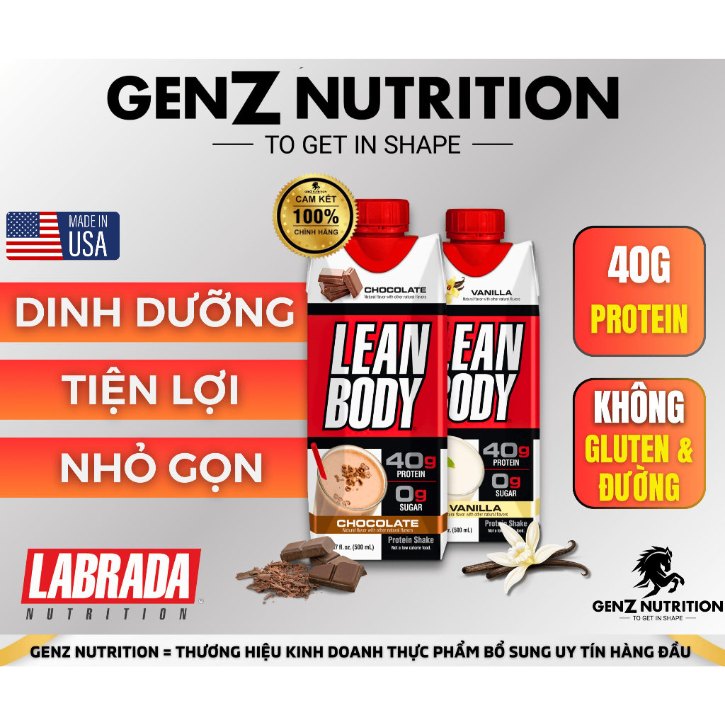 LEAN BODY RTD - BỮA ĂN THAY THẾ ĐẦY ĐỦ DINH DƯỠNG, 40G PROTEIN, HÀNG ...