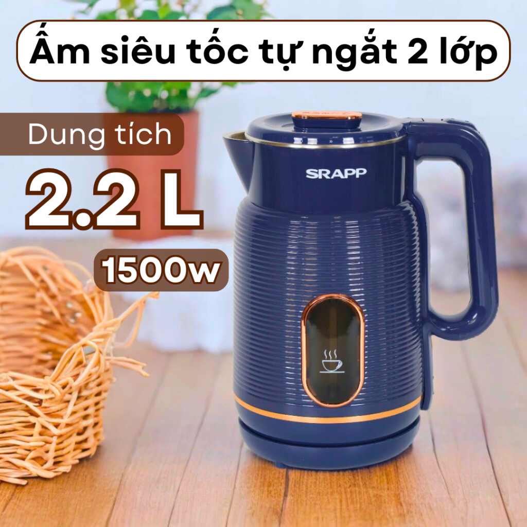 Ấm siêu tốc SRAPP ST255 - 2,2 Lít, đun nước sôi nhanh, tự ngắt khi sôi ...