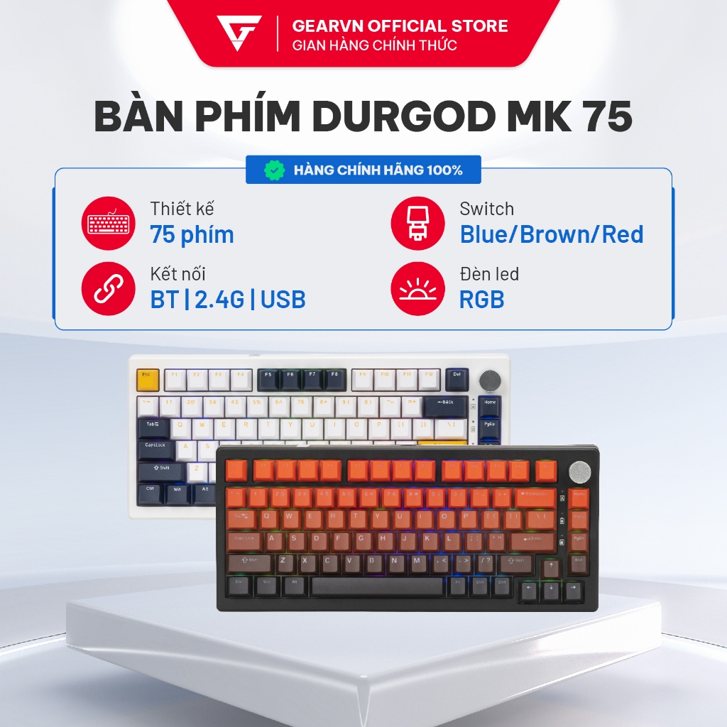 Bàn phím Durgod MK 75 White/ Black | Shopee Việt Nam