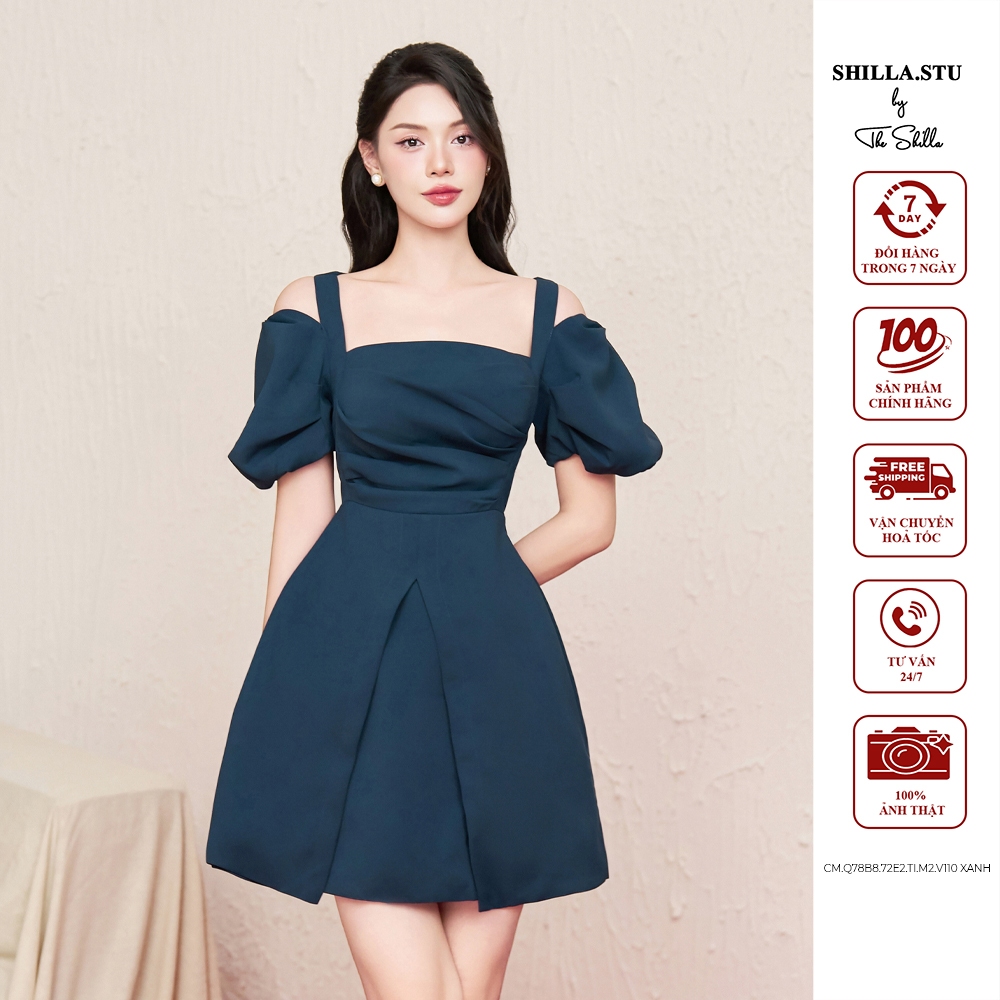 Váy đầm thiết kế cao cấp màu xanh sang trọng [ Ảnh thật ] The Shilla-CG.T55B68.65D5.CHEY ...