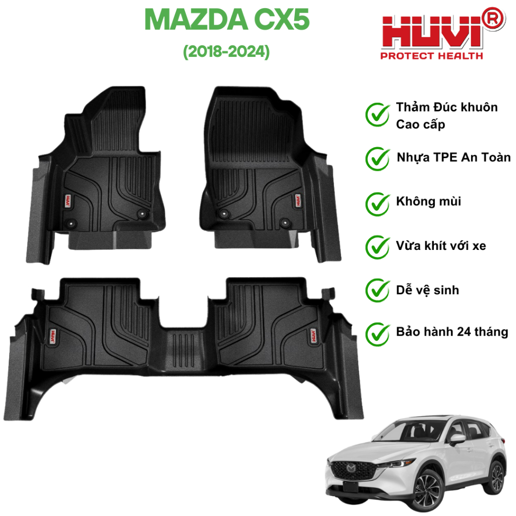 Thảm lót sàn xe Mazda CX5 2018 - 2024 3D tràn viền nhựa TPE không mùi Thảm đúc khuôn chính hãng ...