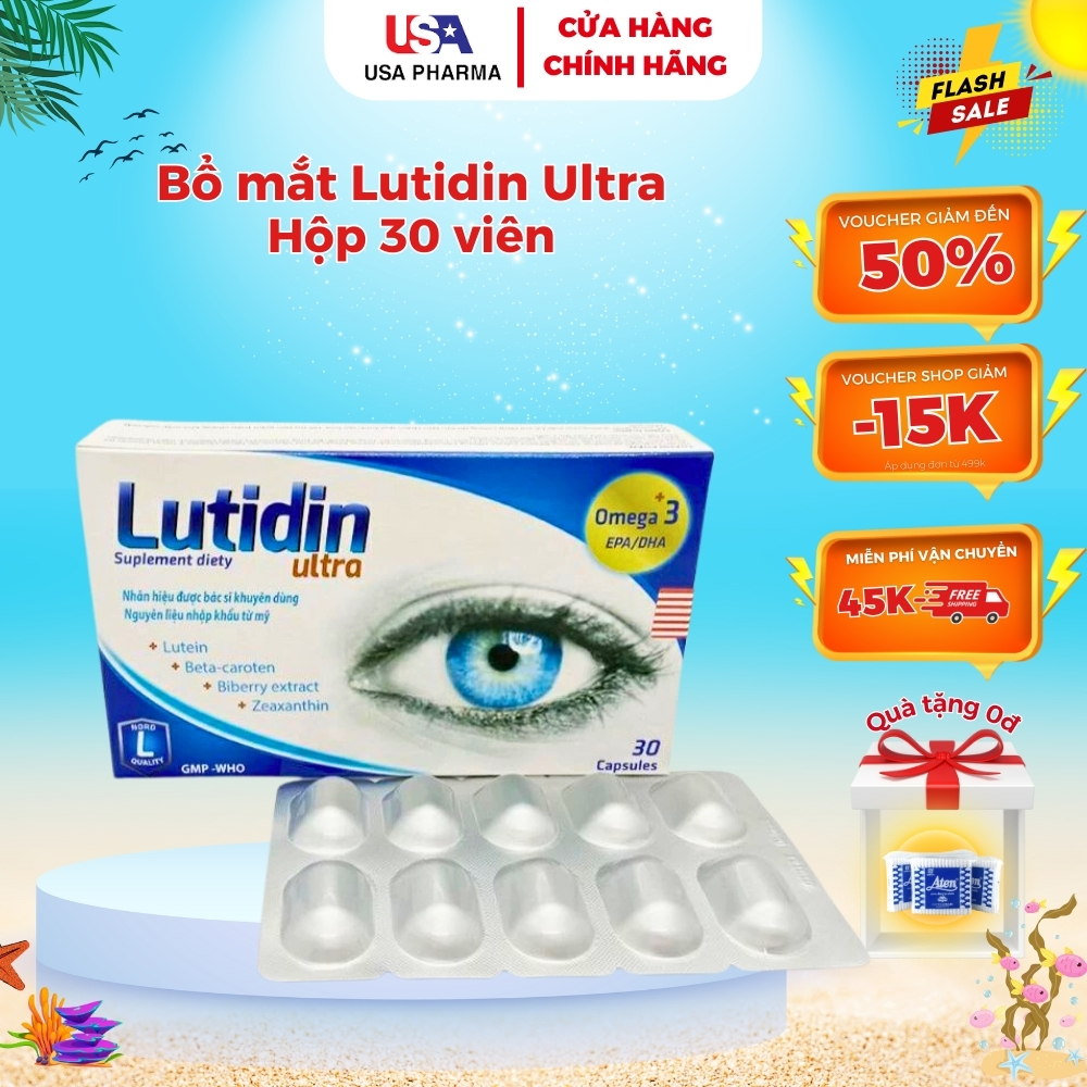Lutidin Extra giảm khô mắt, mờ mắt, mỏi mắt, Giúp mắt sáng khoẻ - 30 ...