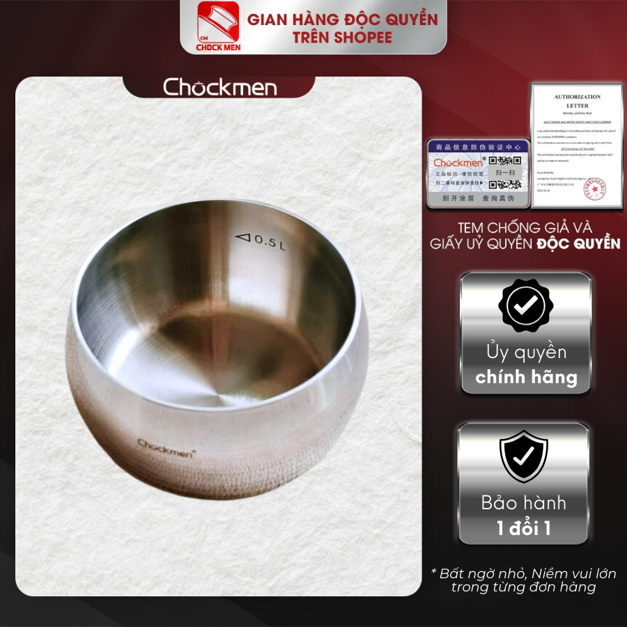 Bát kiêm nồi ăn mì Chockmen 12cm inox 18/10 an toàn thiết kế tinh tế ...