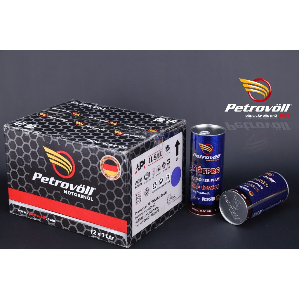 Nhớt Tổng Hợp Petrovoll 10W40 15W40 20W50 Cho Xe Số Tay Ga, Xe Côn Nhập Khẩu UAE phukiendulich ...