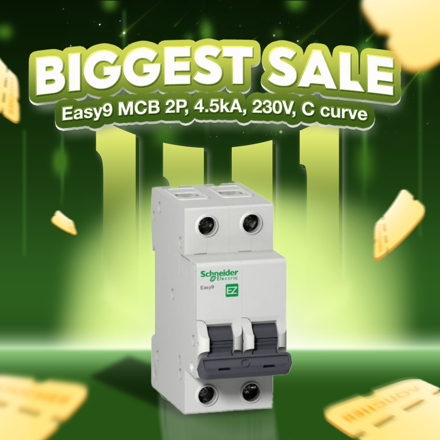 Cầu dao tự động dòng Easy9 Schneider| MCB 2 pha dòng cắt 4.5kA | Aptomat bảo vệ quá tải ...
