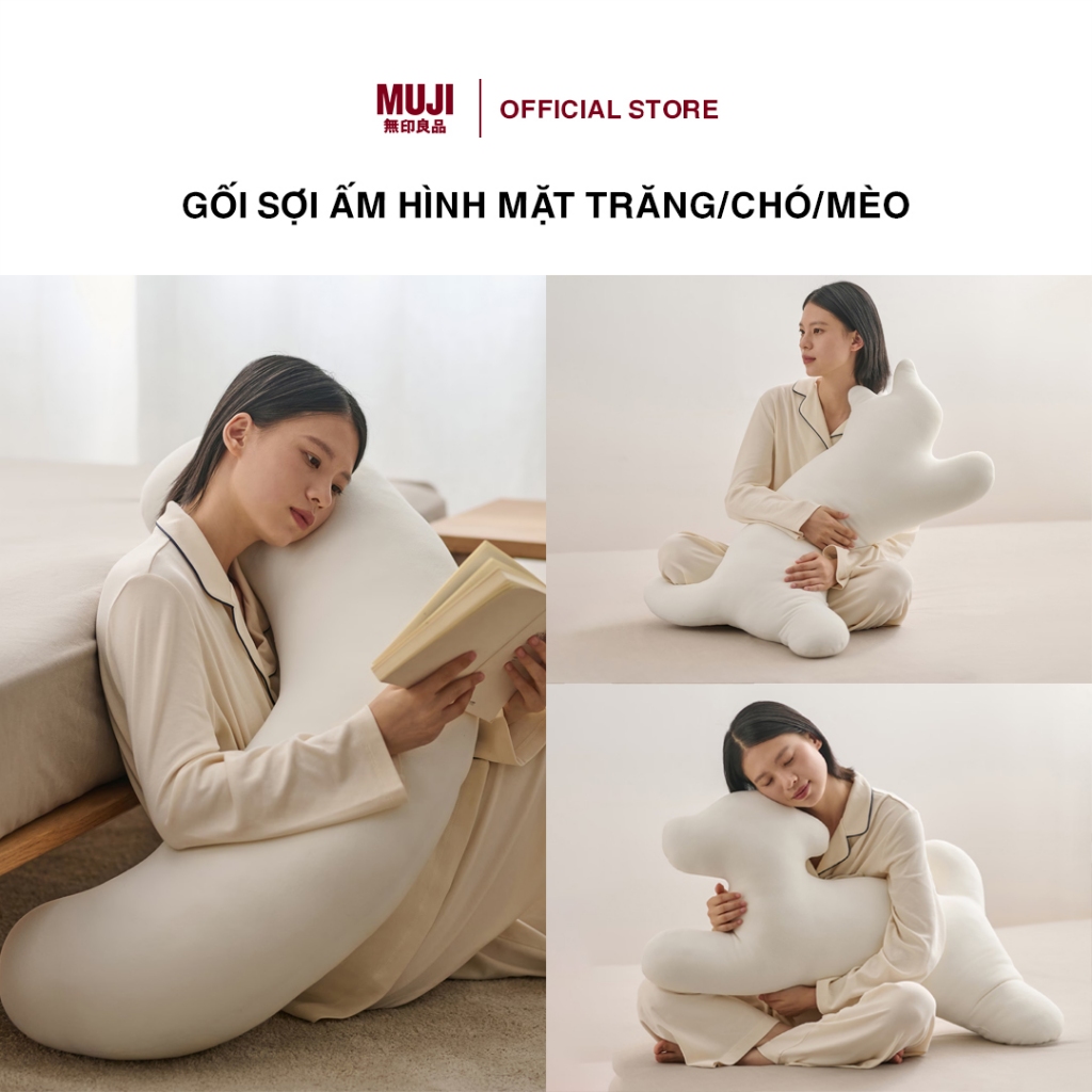 Gối Sợi Ấm Hình Mặt Trăng/Chó/Mèo MUJI | Shopee Việt Nam