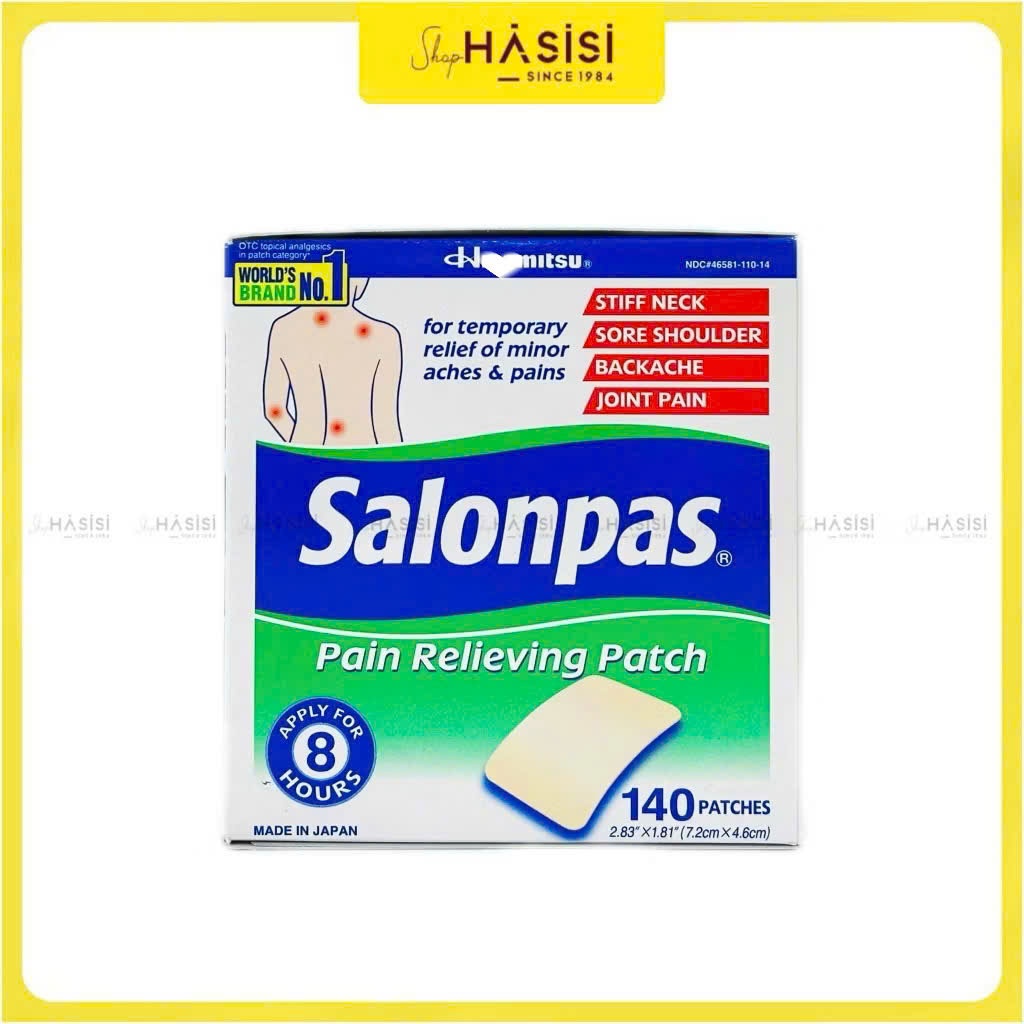 Miếng Dán Salonpas Pain Relieving Patch 7.2cm x 4.6cm (140 Miếng - Size ...