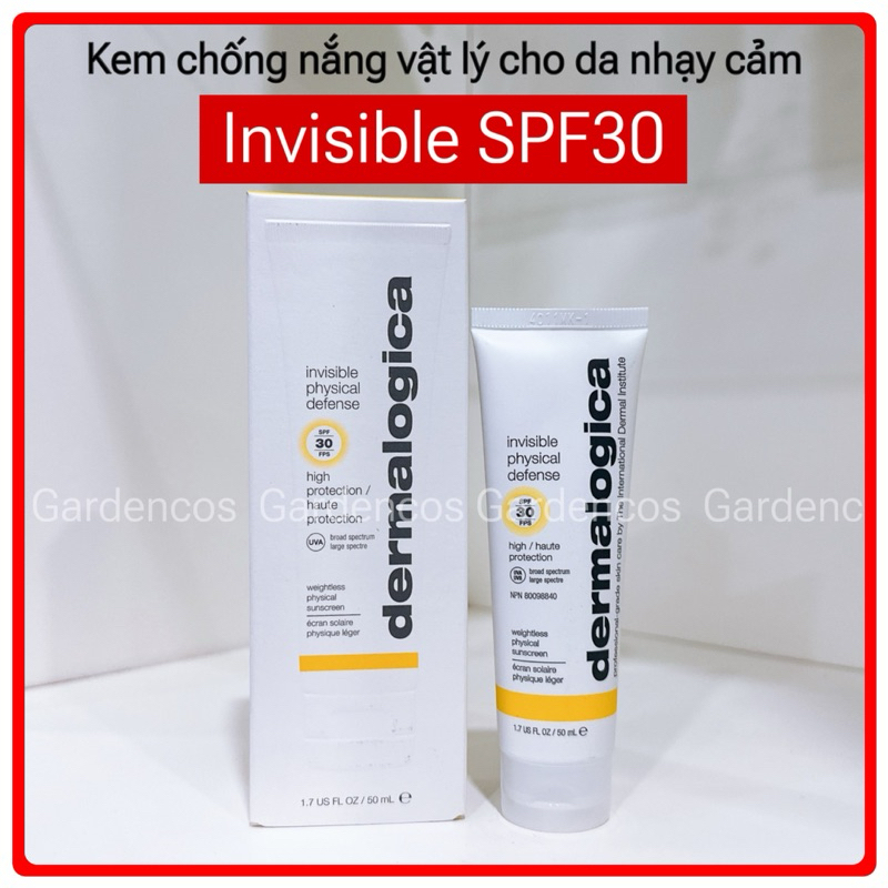 Kem Chống Nắng Vật Lý Cho Da Nhạy Cảm Dermalogica Invisible Physical Defense SPF30 50ml 177ml ...