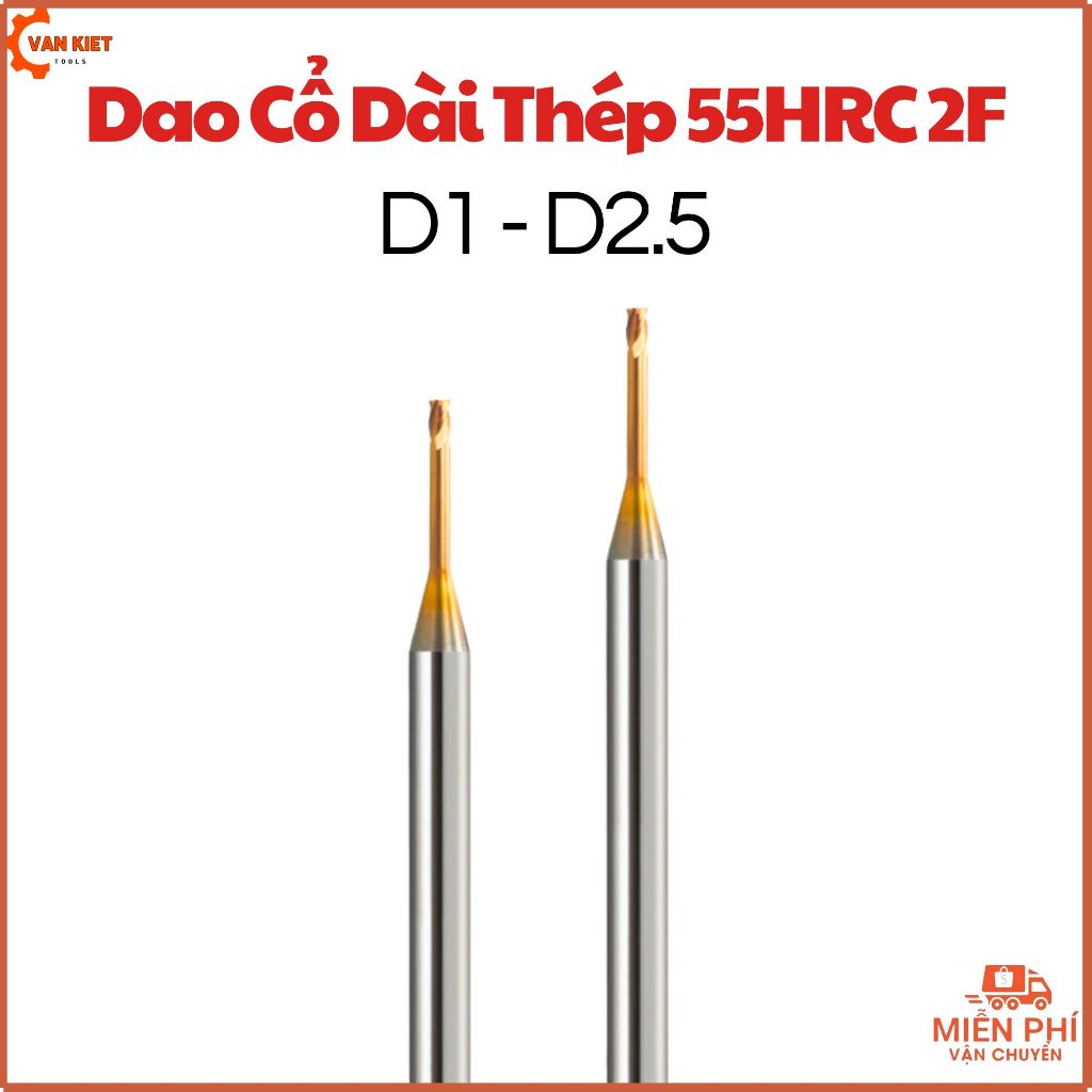 Dao phay ngón cổ dài Thép 2F 55HRC từ D1-D2.5 | Shopee Việt Nam