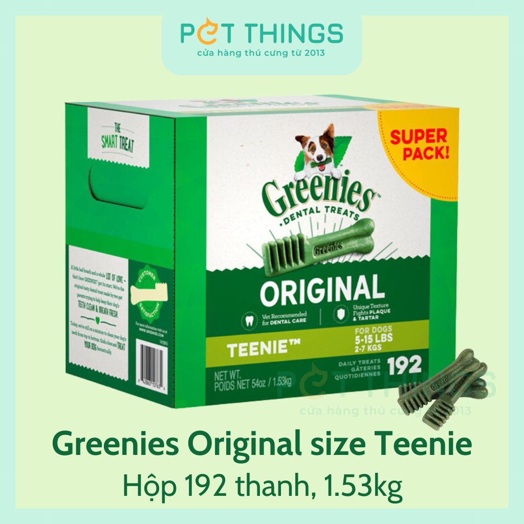 Cây Gặm Sạch Răng Cho Chó GREENIES TEENIE, Hộp Lớn 192 Thanh | Shopee ...