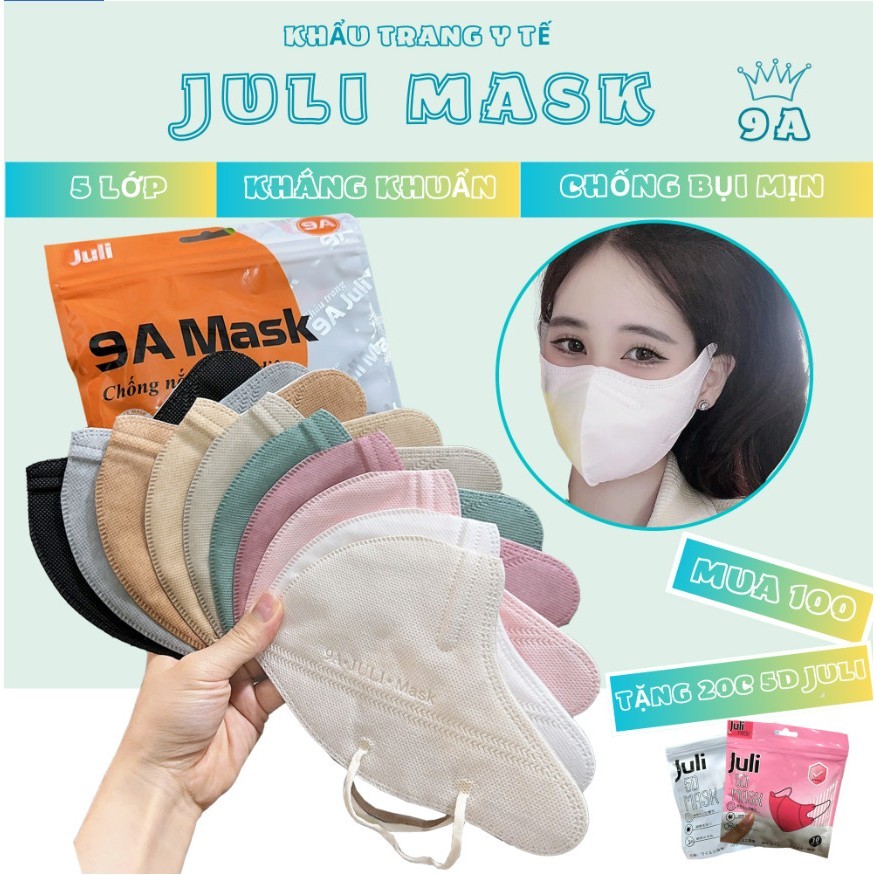Set 100 Cái Khẩu Trang 9A JULY MASK Chính Hãng Dành Cho Mặt To 5 Lớp ...