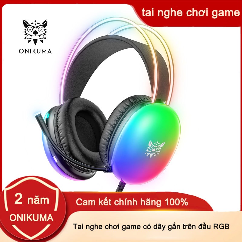 Tai nghe có dây Onikuma X25 có micrô đa hướng và đèn LED RGB- Micrô khử tiếng ồn 360 độ cho mọi ...