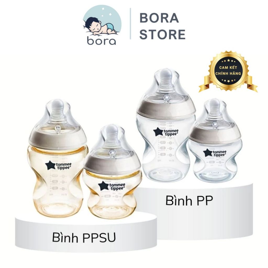 Bình sữa Tommee Tippee Natural Start 150/260ml nhựa PP, PPSU [Được chọn núm 1-4][Cam kết chính ...