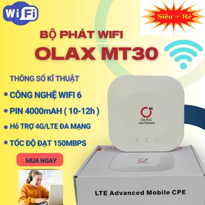 Bộ Phát Sóng Wifi 4G Từ Sim - Cục Phát Wifi Mini Cầm Tay -Phát Wifi 4G OLAX MT30 Pin 4000mah ...