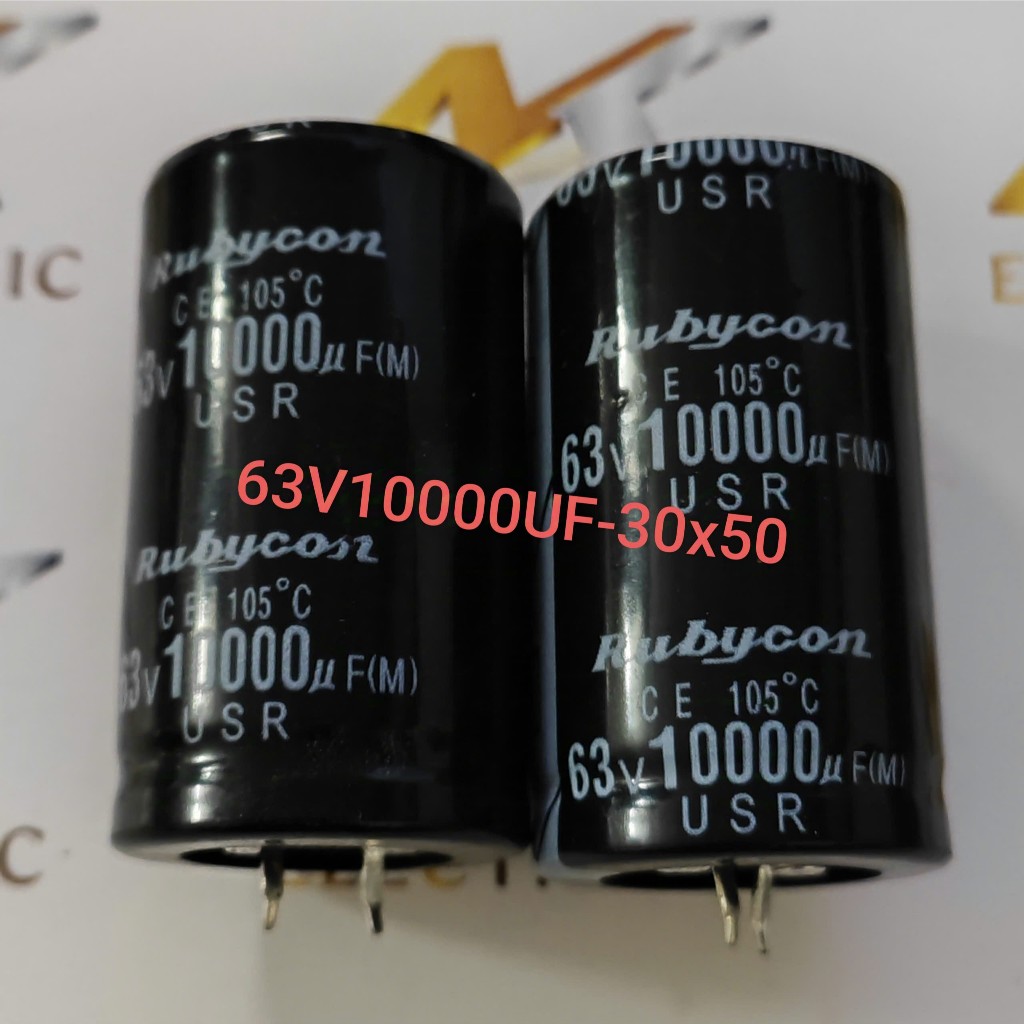 Tụ điện Rubycon 10000UF63V 63V10000UF 63V 10000UF kích thước 30x50mm 105ºC Chính hãng mới 100% ...