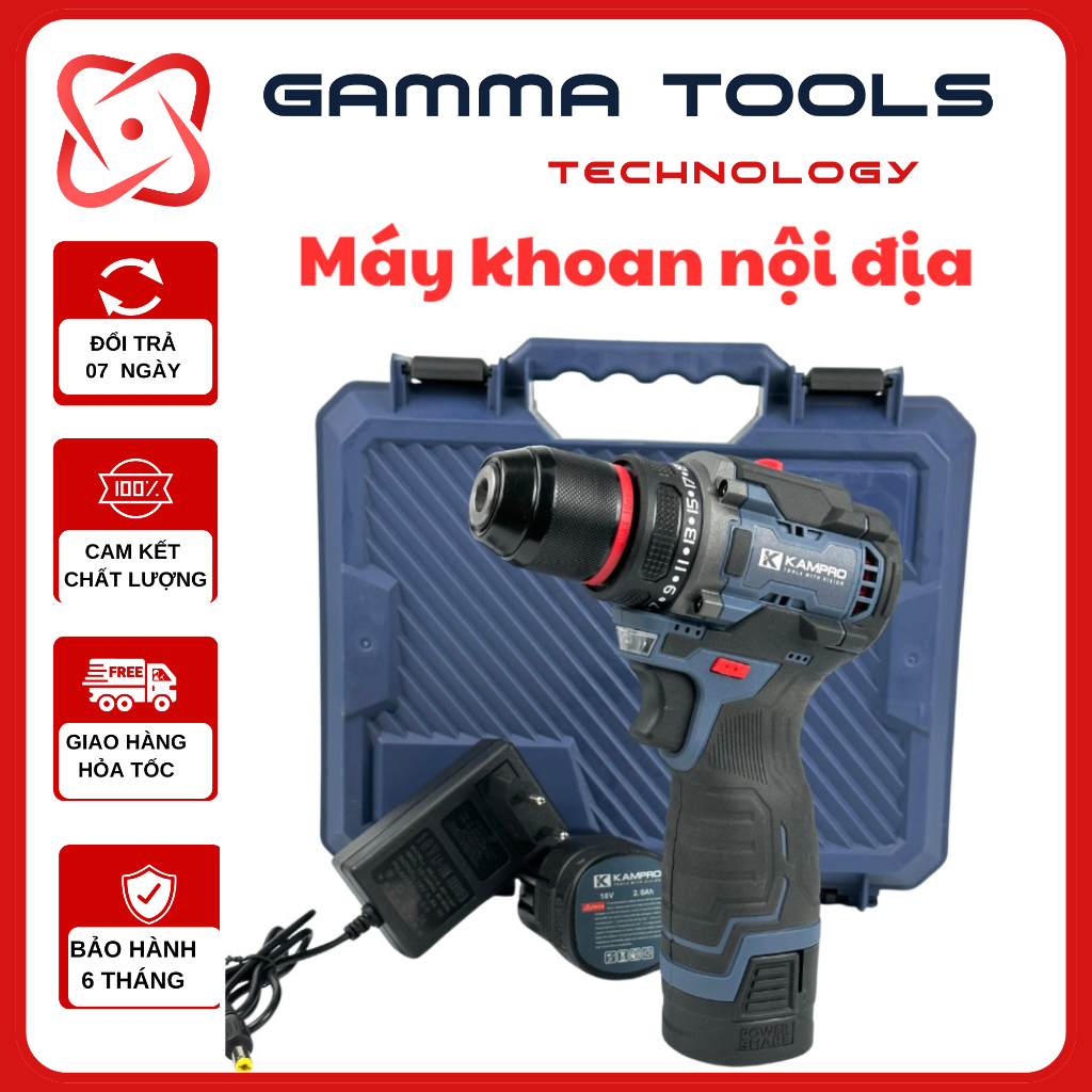 Máy khoan pin Kampro 7018 Quick 18v động cơ không chổi than Đầu Kẹp ...