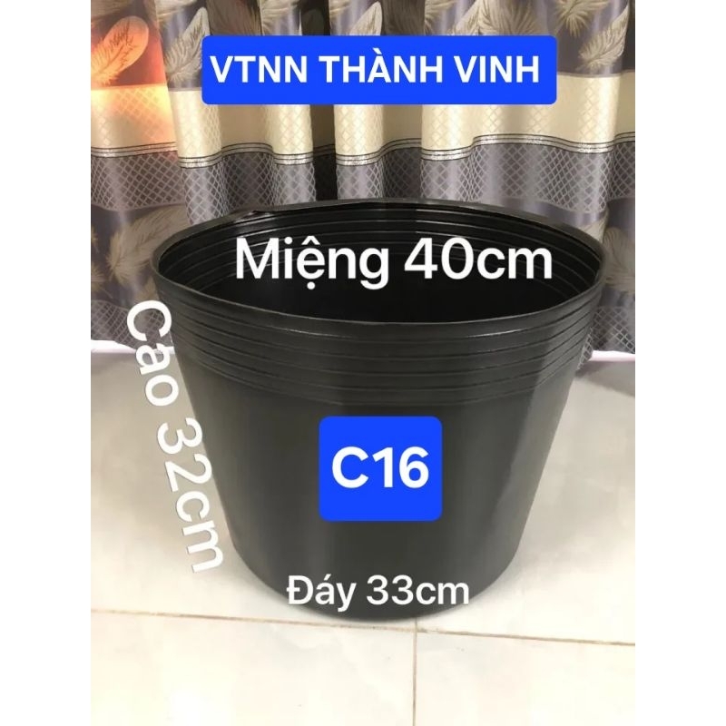 [ 10 Cái ] Chậu Nhựa Đen Dẻo C16 ( Miệng 40cm - Cao 32cm ) | Shopee Việt Nam