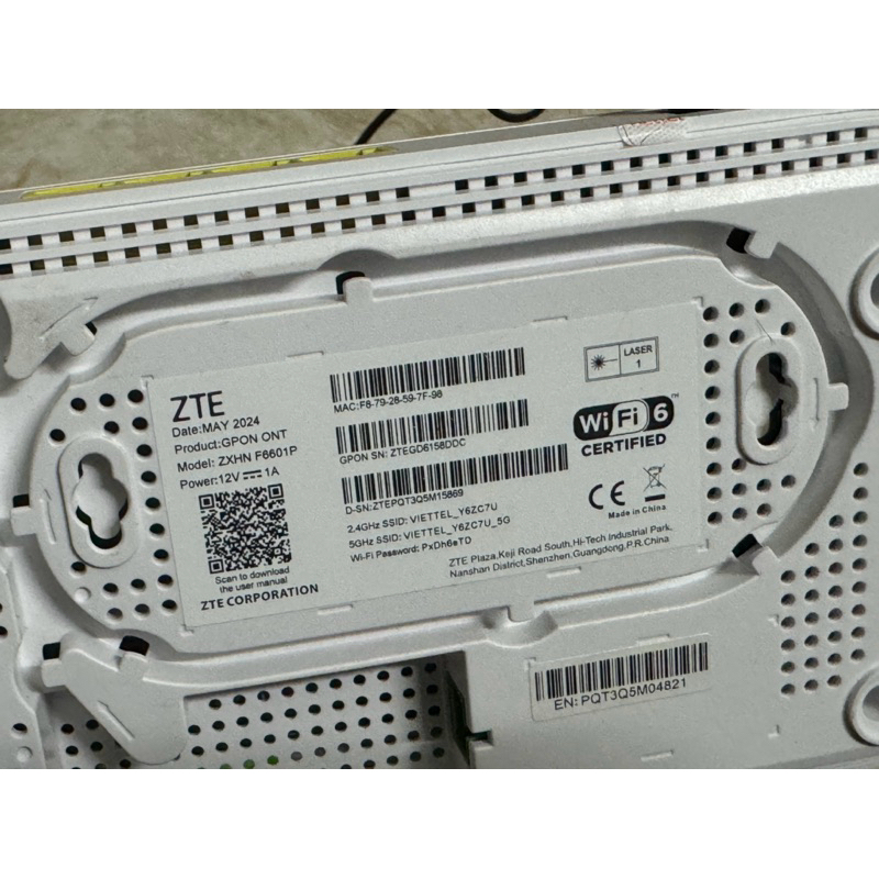 (Hàng cũ) Modem GPON wifi 6 ZTE F6601P AX3000 | Shopee Việt Nam