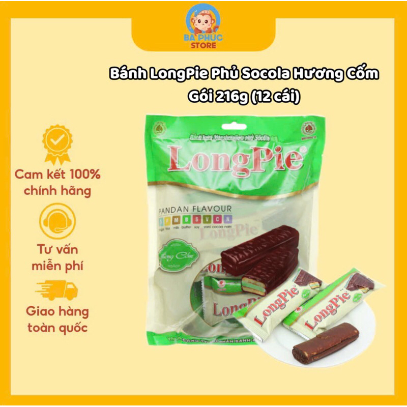Bánh LongPie Phủ Socola Hương Cốm Gói 216g | Shopee Việt Nam