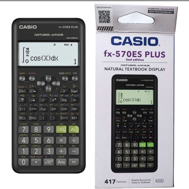 Máy tính Casio fx-570ES Plus 2nd - 417 chức năng, hiển thị tự nhiên ...