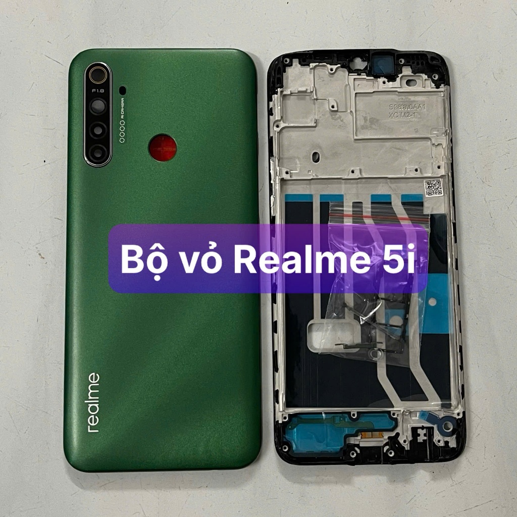 bộ vỏ xương Realme 5i ,kèm khay sim,phím,kính camera | Shopee Việt Nam