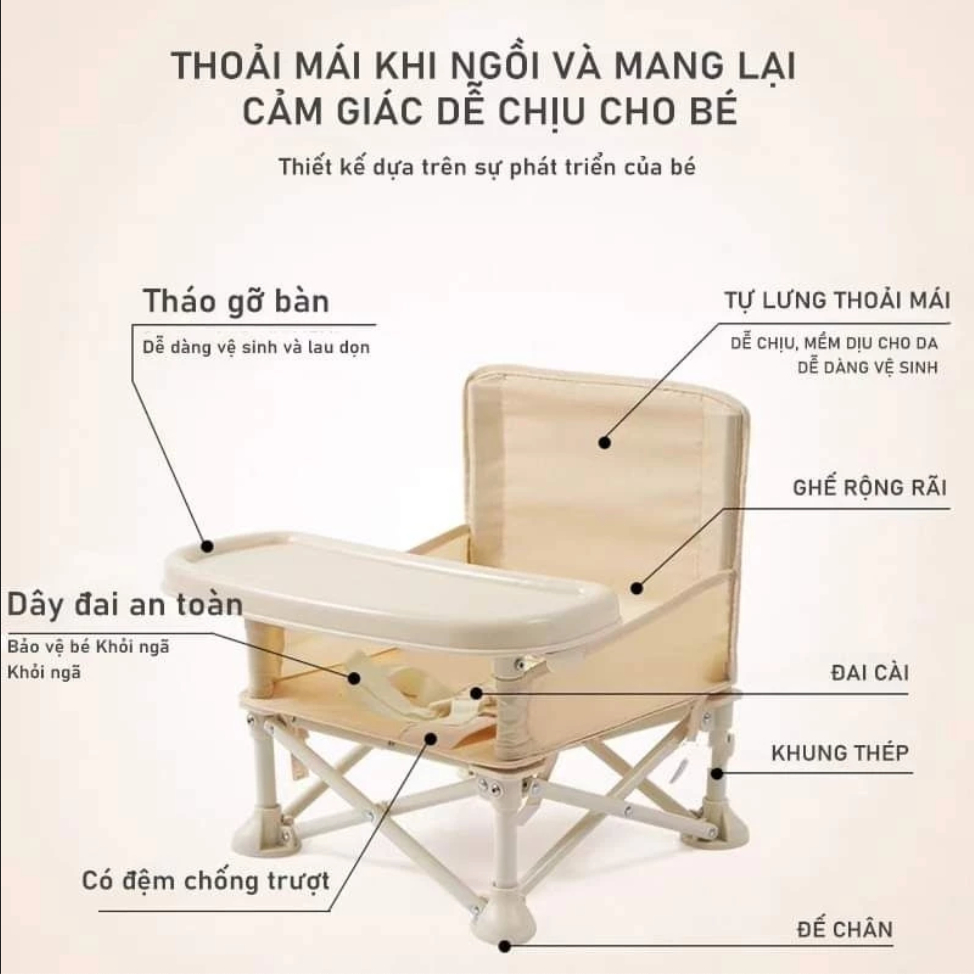 Ghế Ăn Dặm Gấp Gọn NỘI ĐỊA HÀN HOO, ghế ăn dặm du lịch có bàn ăn 💥FREE ...