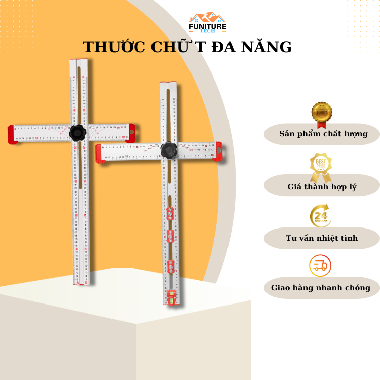 Thước chữ T đa năng có định vị lỗ khoan và cân bằng thủy ngân, chính ...