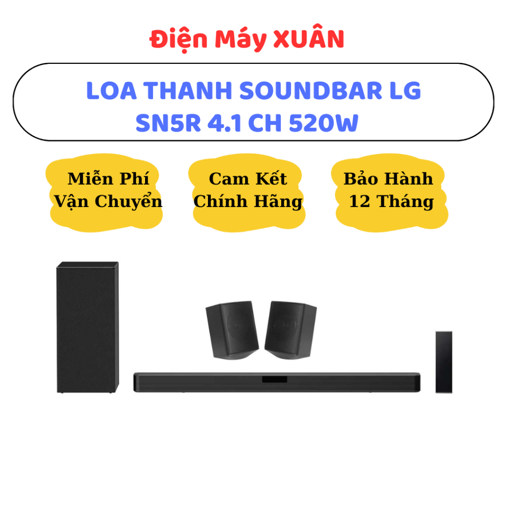 LOA THANH SOUNDBAR LG SN5R 4.1CH 520W - HÀNG CHÍNH HÃNG, BẢO HÀNH 12 ...