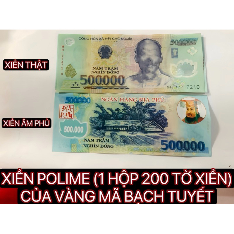 TIỀN POLYME HỘP 50k- 100k - 200k -500k (tiền vàng mã âm phủ) vàng mã ...
