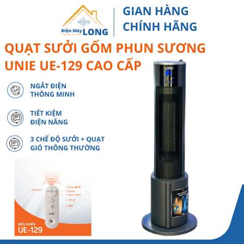 Quạt Sưởi Máy Sưởi Gốm Kèm Phun Sương Unie UE-129 Có Điều Khiển Từ Xa Công Suất 2000W Chính Hãng ...