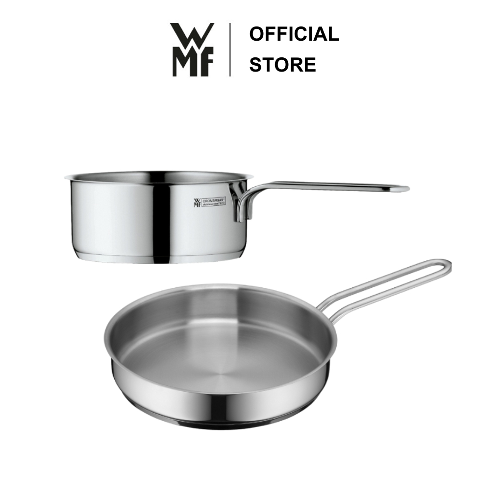 [Combo] Quánh WMF MiniSortiment 14cm, Dung Tích 0.9L,Không Nắp+Chảo thép mini WMF 18cm, Đáy Từ 3 ...