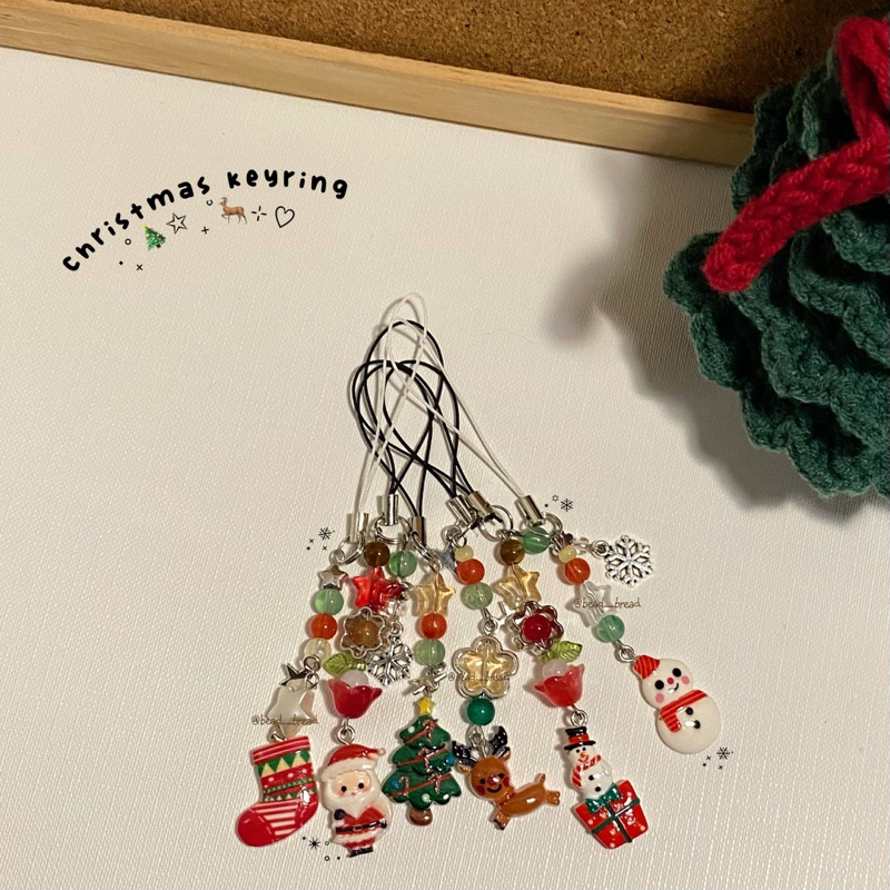 [bead__bread] Christmas keyring Dây treo điện thoại, móc khóa giáng ...