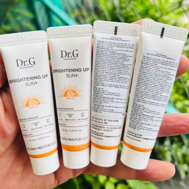 (MINI 10ml, tem phụ cty) Kem chống nắng Dr G (DrG) Brightening Up Sun+ SPF50+ PA+++ (Màu Cam ...
