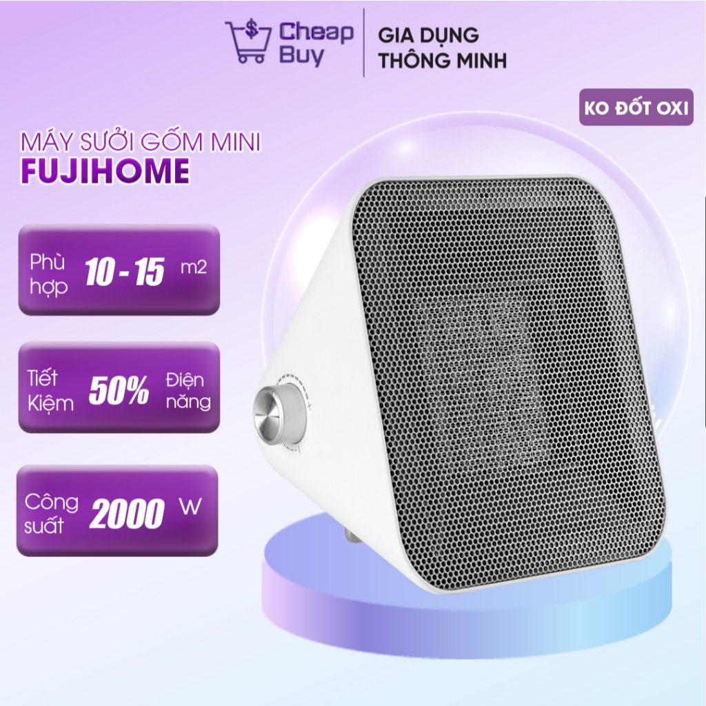 Máy sưởi gốm mini FUJIHOME FH1100 không khô da nhập khẩu, quạt sưởi ấm ...