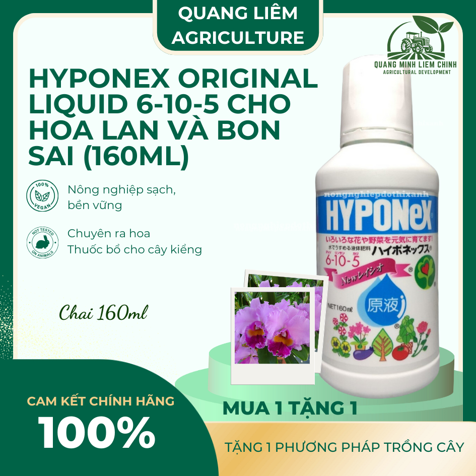 Phân Bón Lá Hyponex Original Liquid 6-10-5 Cho Hoa Lan Và Bon Sai (hũ 160ml) | Shopee Việt Nam