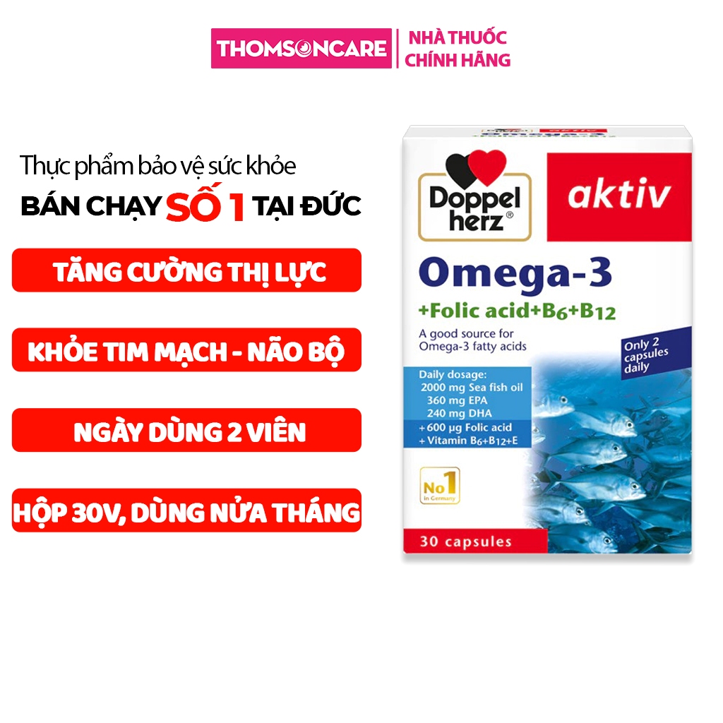 Bổ sung Omega 3 Aktiv DHA Acid Folic B6 B12 - Nhập khẩu từ Doppel Herz ...
