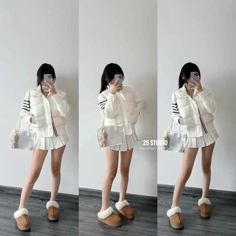 ÁO BOMBER PHỐI TAY LEN , Áo khoác thome DỆT KIM 3 SỌC PHONG CÁCH HÀN ...