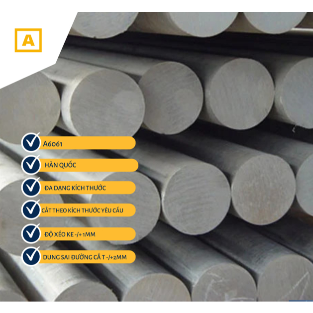 Nhôm cây tròn cắt lẻ Phi 40 - 40mm Hàn Quốc A6061-T6 / Nhôm tròn đặc D40 | Shopee Việt Nam