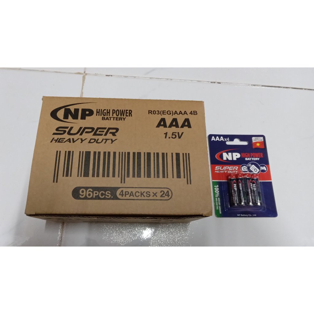 Pin than kẽm dạng vĩ 4 viên Super Battery NP R03(EG)4B 3A ( Vỉ 4 viên ...