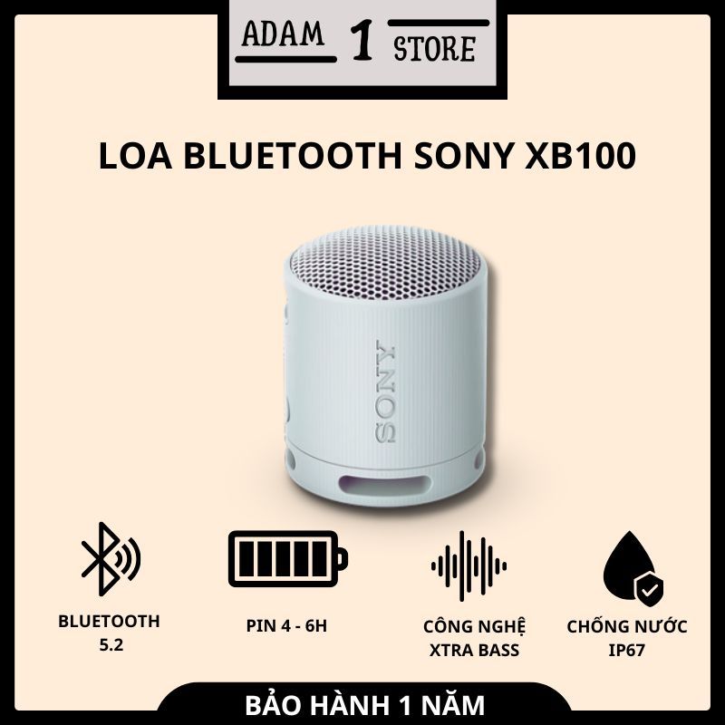 Loa Sony SRS-XB100 (Pin 16h | Công suất 5W | IP67 | Bluetooth 5.3 ...