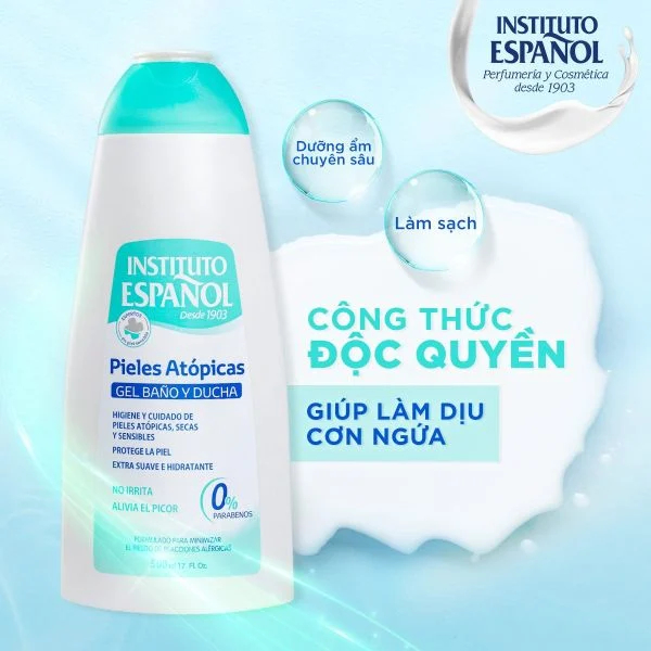 Gel tắm Instituto Espanol Tây Ban Nha hỗ trợ làm sạch và dịu da Pieles ...