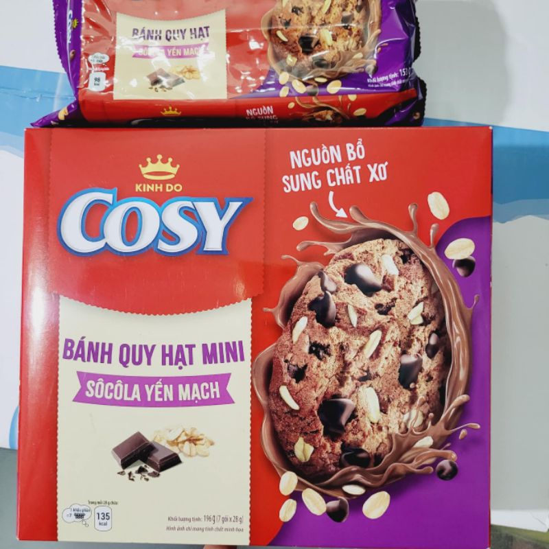 Bánh quy hạt socola yến mạch Cosy gói 153g, hộp giấy 196g | Shopee Việt Nam