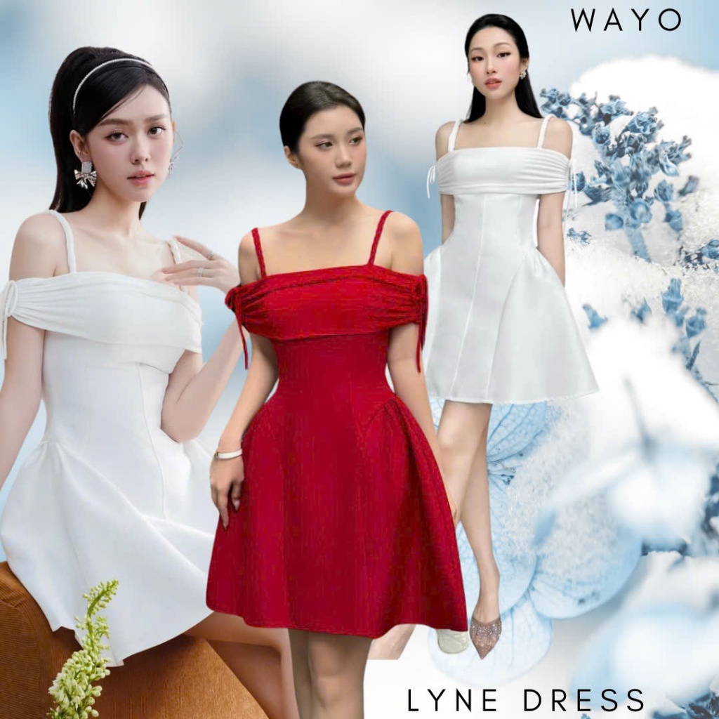 [Lyne Dress] Đầm WAYO thiết kế tafta cao cấp dây vai xoắn dáng xoè dự ...